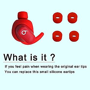 Anti Slip Silicone Ear Hook Tips for Beats Studio Buds Eartips for Beats Earbuds Replacement for Beats Cover Red 2 Pairs
