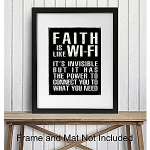 Inspirational Spiritual Religious Wall Decor - Christian Wall Art - Catholic Gifts for Men, Man Cave - God Wall Decor - Faith Wall Decor - Motivational Poster Sign Picture Print - Positive Quotes