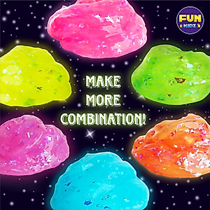 35.16 FL OZ Glow in The Dark Slime for Kids 6+, FunKidz 1040 ML Large Slime Pack Neon Colors Slime Kit Green Blue Pink Yellow Big Slime Gifts for Boys Girls Birthday Party