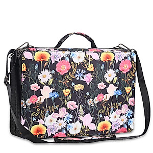 Shulaner 500 Slots Colored Pencil Case Organizer with Zipper Large Capacity Flower Pen Holder Bag for Artist and Painter or Other Adults (Black, Small Slots)