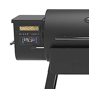 Louisiana Grills 1000 Black Label Series Portable Outdoor Bluetooth Pellet Grill with 2 Shelves, Locking Caster Wheels, and Digital WiFi Control