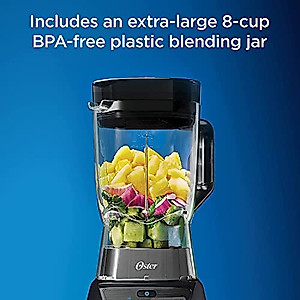 Oster Blender and Food Processor Combo with 3 Settings for Smoothies, Shakes, and Food Chopping - 3 Speed Texture Select Settings Pro Blender with Tritan Jar and Food Processor Attachment - Metallic Gray