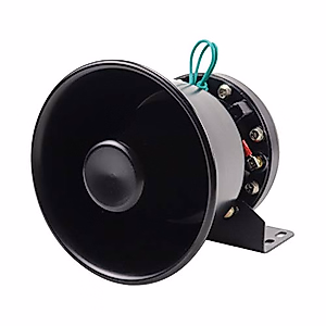 YHAAVALE 9200D Amplifier Police Siren & Black Round Bell Cone Speaker,DC12V,100W,Wireless Double Remote Control,Hands-Free,Multi-Tones,Microphone,Emergency Electronic Loudspeaker PA System for Car