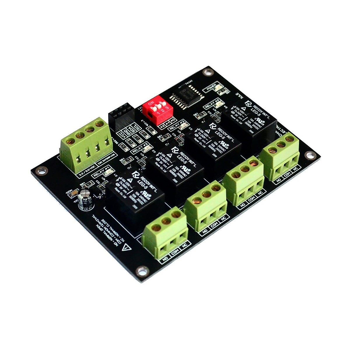 4 Channel I2C Electromagnetic Relay Module Compatible with Arduino, Raspberry and MCU 3.3V 5.0V iot Chip on Boards is Either PCF8574 or PCF8574A