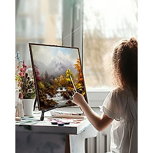 Nicpro Tabletop Easel Stand for Display, 14” Small Black Steel Portable & Adjustable Table Tripod Easels for Canvas Paintings, Framed Pictures, Event Signs, Posters- with Carry Bag