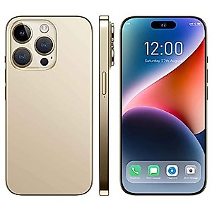 ExAchat G14 Pro MAX Unlocked Cell Phones, 6.82-inch HD Screen Phone, 3+64G Dual SIM Phone with A 128G Memory Card for Android 10 (Four Colors to Choose from) (Gold)