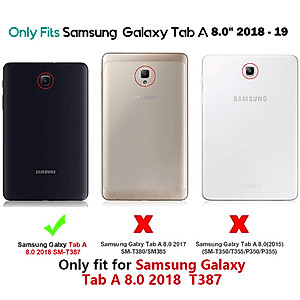 KIQ Shield Series for Samsung Galaxy Tab A 8.0 Case 2018, Shockproof 360 Rotatable W/Kickstand Hand Strap Shoulder Cover for Galaxy Tab SMT387v Tab A Verizon Case 8.0 (Black)