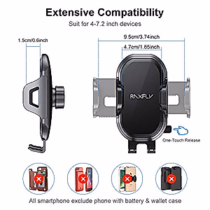 RAXFLY Phone Car Holder Mount Windshield/Air Vent/Dashboard Cell Car Phone Holder for Car 360 Degree Rotation Universal Suction Mount Stand Compatible with iPhone 13 Samsung S21 Plus All Smartphones