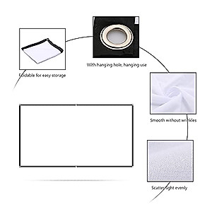 Docooler Projector Screen 100 Inch/150 Inch Optional, Widescreen 16:9 HD Anti-Crease Projection Screen Foldable and Portable for Wall Projection, Home Theater, Indoors Outdoors Film, Party