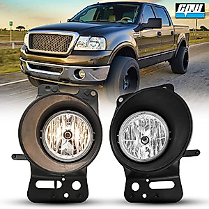 CPW Fog Lights Compatible with 2005 2006 2007 2008 Ford F-150 2006 2007 2008 2010 Lincoln Mark LT Fog Lamp Assembly with H10 12V42W Halogen Bulbs Driver and Passenger Side Clear Lens