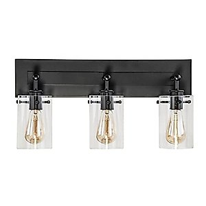 Hampton Bay Lighting Regan 21 in. 3-Light Espresso Bronze Bathroom Vanity Light with Clear Glass Shades (DS19267)