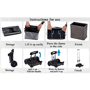 Light Weight and Foldable Grocery Cart, Shopping cart, Back Pack cart,Portable Dolly with Removeable Bag for Students, House use, Office use, Power Station Holder