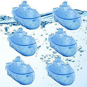 puxyblue 6-Pack Humidifier Tank Cleaner Blue Small Submarine, Fit for Most Humidifiers and Fish Tanks, Purifies Water, Prevents Hard Water Build Up, Eliminates White Dust and Odours