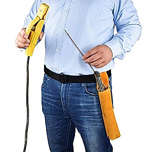 Welding Rod Holder, Wearable Thickened Cowhide Anti-Scald Welder Hardware Tool Waist Bag 6 x 25 x 32cm / 2.4 x 9.8 x 12.6in