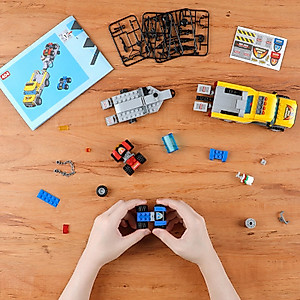 City Race Buggy Transporter Building Set,324 PCS 3 in 1 City Service Truck Cars Building Blocks Kit,STEM Vehicles Toys,Construction Playset Birthday Xmas Gifts for Kids Boys 6 7 8 9 10-Year-Old