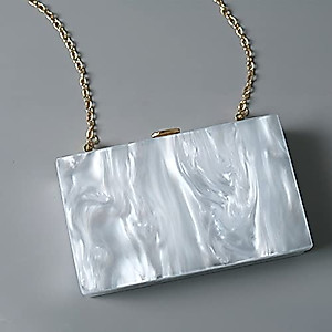 Fashion Accessory Women Bag Acrylic White Solid Night Dinner Handbag Woman Wedding Evening Bag Trendy Party Clutch Purse