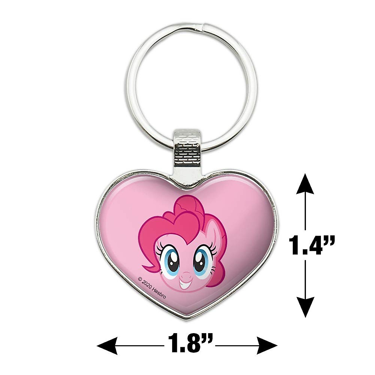 My Little Pony Pinkie Pie Face Keychain Heart Love Metal Key Chain Ring