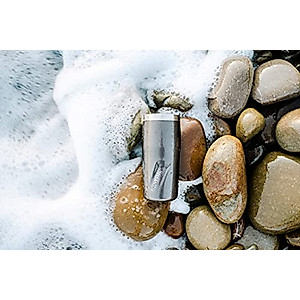 EcoVessel Metro TriMax Vacuum Insulated Stainless Steel Tumbler Cup/Coffee Travel Mug with BPA Free Slider Top - 16 oz Pint Glass - Silver Express