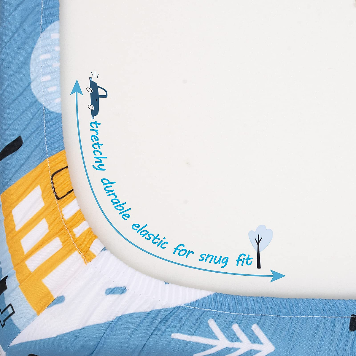 Cloele Square Playard/Playpen Fitted Sheets Perfect for 36 X 36 Portable Playard Mattresses - 2 Pack Square Pack and Play Crib Sheets - Ultra Soft Microfiber Car Fitted Playpen Sheet for Baby