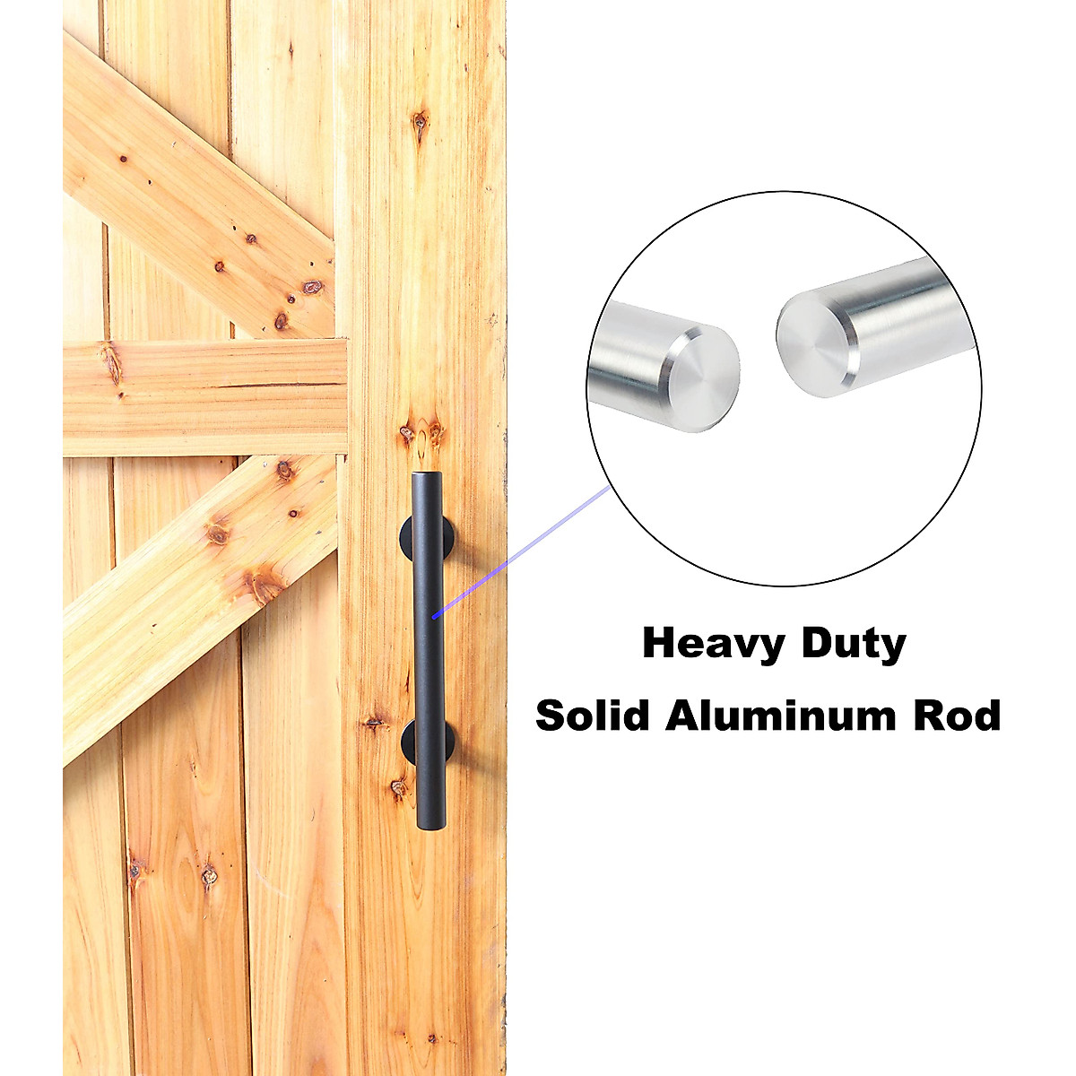 Heavy Duty Barn Door Handle Set, Large Rustic, for Gates Garages Sheds Furniture (Aluminum 12" Handle)