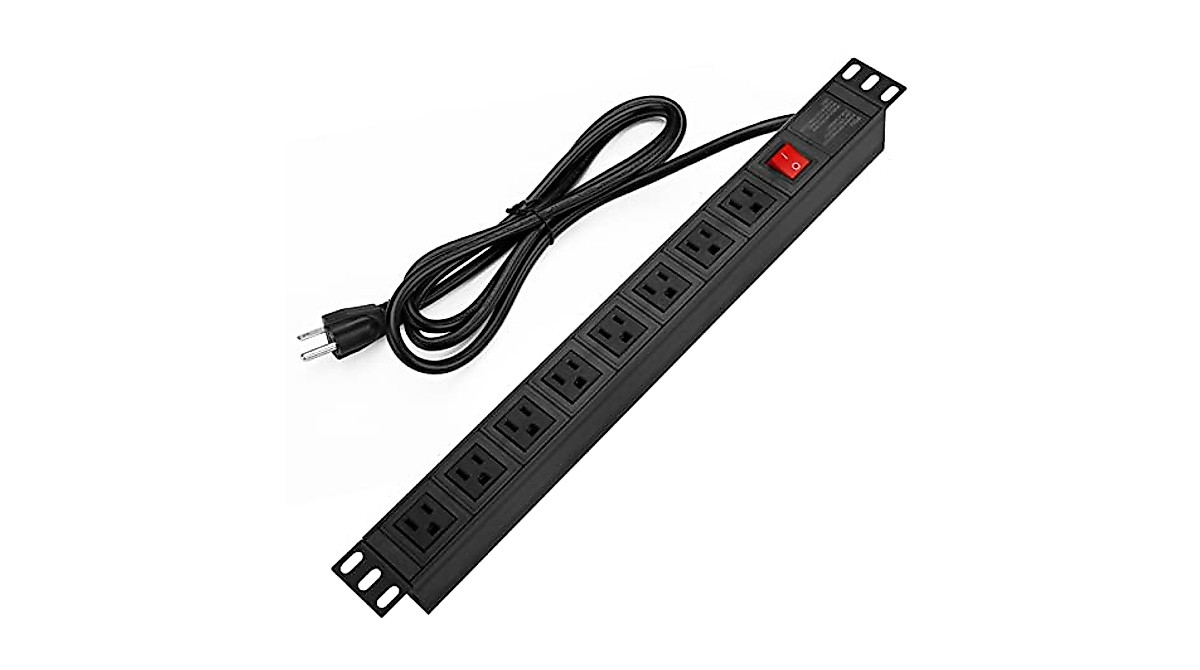BTU Power Strip Surge Protector Rack-Mount PDU, 8 Right Angle Outlets ...