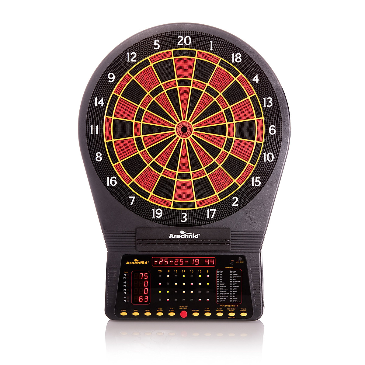 Arachnid Cricket Pro 750 Electronic Dartboard Features 36 Games with 175 Variations for up to 8 Players - Available with Optional Wood Dartboard Cabinet