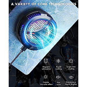 ACEDAYS iPad Cooler,Magnetic Tablet Cooler for ipad/Surface pro/Samsung Tab,Universal Radiator with Temperature Display for Mobile Gaming,Tiktok Live Streaming(Including Tablet stand Holder)