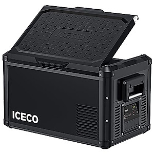 ICECO VL35 ProS 35 Liters Portable Refrigerator, Multi-directional Lid, Dual USB & DC 12/24V, AC 110-240V, Steel Compact Refrigerator Powered by SECOP, 0℉ to 50℉, Home & Car Use [Upgrade]