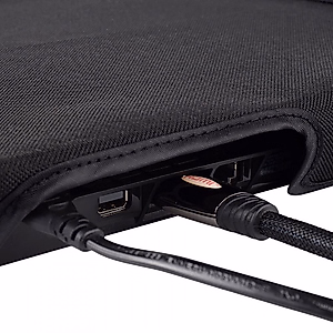 eXtremeRate Black Horizontal Dust Cover for PS4 Slim Console, Soft Neat Lining Dust Guard for PS4 Slim Console, Anti Scratch Waterproof Cover Protector Sleeve for PS4 Slim Console