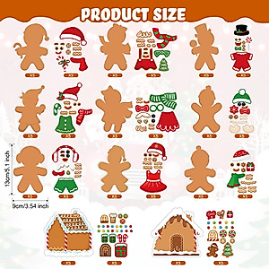 55 Pieces Christmas Crafts Kits for Kids Christmas Arts and Crafts DIY Christmas Gingerbread Ornaments Kit Make Your Own Christmas Gingerbread Man Craft Projects for Kids Ages 3 4 5 6 8 10