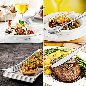 Gold Silverware Set, 20 Piece Flatware Cutlery Set Stainless Steel Kitchen Utensils Service for 4, Dishwasher Safe, Mirror Polished Dinner Knife, Fork, Spoon for Home and Restaurant (Gold)