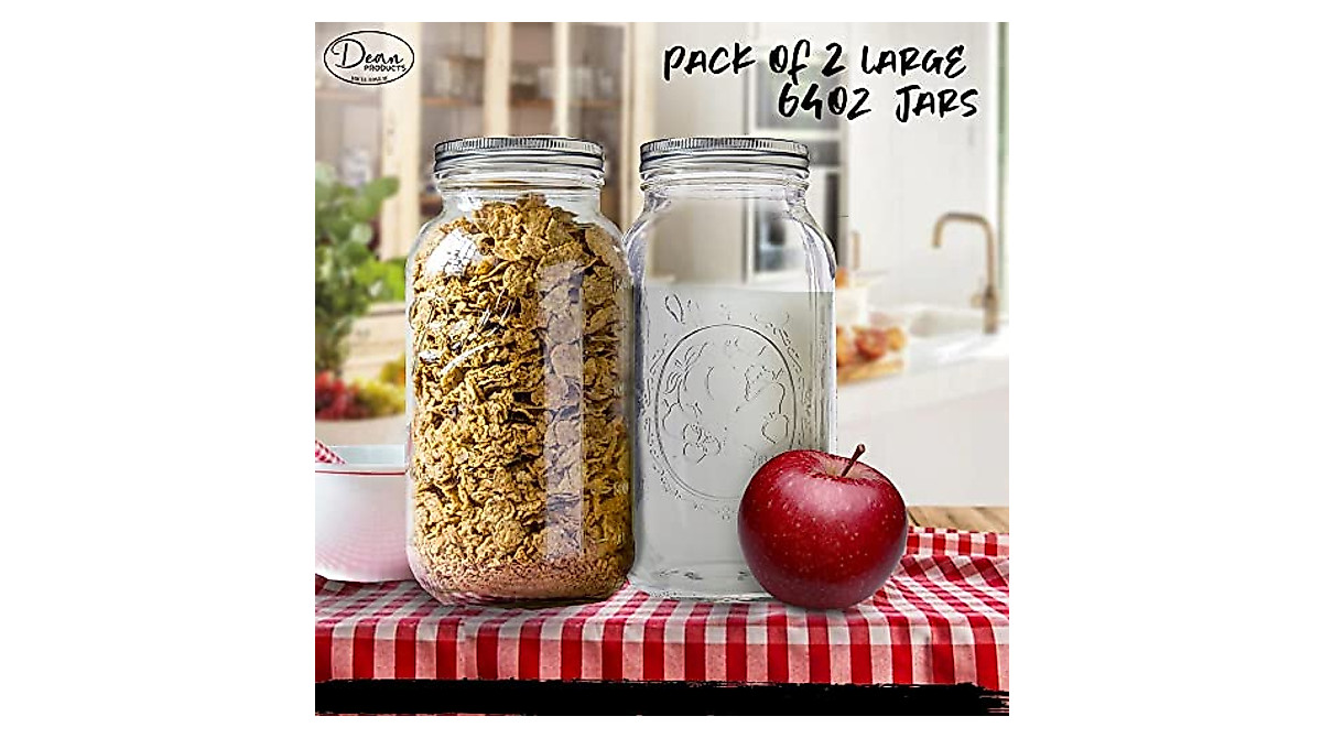 Wide Mouth Mason Jars 64oz - Perfect for Canning & Storage