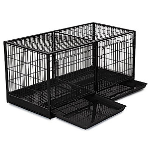 Pro Select Steel Modular Cage with Plastic Tray, Black