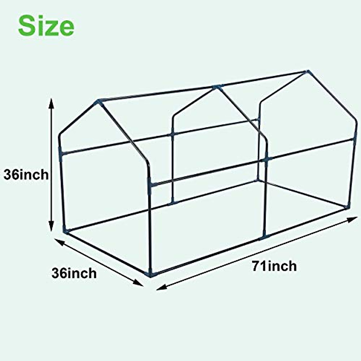SUNGIFT Mini Greenhouse for Outdoors, Portable Hot House, Large Roll-up Doors with Zipper, PE Garden Bed Cover for Plants, 71 X 36 X 36 Inch