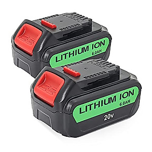 DEWQKI 2 Packs DCB206 DCB204 6.0Ah 20V Battery, Replace for Dewalt 20v Battery DCB200 DCB201 DCB203 DCB205 DCB207, Compatible with Dewalt 20V Max XR Cordless Tools