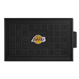 FANMATS - 11413 NBA Los Angeles Lakers Vinyl Medallion Door Mat , 19"x30"
