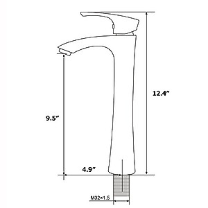 KINGO HOME Contemporary Single Handle Tall Vessel Sink Brushed Nickel Vanity Bathroom Faucet, Basin Mixer Tap