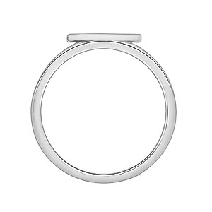 Timeless Love Women Created White Sapphire rings over 925 Stamp Sterling Silver (8, Created White Sapphire bar ring set in Sterling Silver)