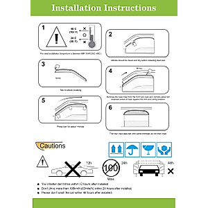 Side Window Visors Window Shade Rain Guards Vent Deflectors Fit Ford F150 1997-2003, F250 Light Duty Super Cab 1997-1999, 4PCS 94808