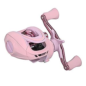 Spinning Reel, Fishing Reel, Clown Fish Baitcaster Reel for Freshwater Saltwater, 7.2:1Gear Ratio, Drag 13.23lbs, Baitcasting Fishing Reel, Lure Fishing Tackle (Pink,Left Hand)