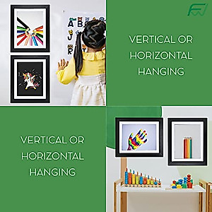 FrameWorks 10” x 12.5” Mahogany Wooden Kid Art Frame with Gallery Style Edges, Tempered Glass, and Elastic Straps 2-Pack