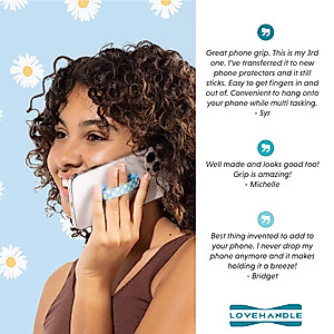 LOVEHANDLE Universal Phone Grip for Most Smartphones, Mini Tablets and Cases, Cherry Blossom Design Elastic Strap with White Base, lh-01-cherryblossom