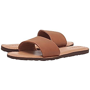 Volcom Women's Simple Synthetic Leather Strap Slide Sandal, Tan, 5 B US