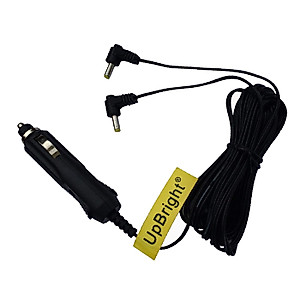 UpBright 9V -12V Car DC Adapter 2 Output Plug Tips Compatible with Insignia NS-P10DVD NS-P10DVD11 NS-P10DVD18 NS-DD10PDVD19 NSP10DVD11 NSP10DVD18 Dynex IS-PD7BL IS-PDVD10 ISPD7BL DVD Player Auto Power