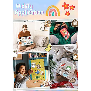 100pcs Cute Animal Stickers for Water Bottle， Waterproof Vinyl Kawaii Stickers for Laptop Phone Skateboard, Cute Animal Decals Christmas Gifts for Kids Teens Girls Boys