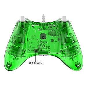 Wired 360 Controller Dual Vibrator Wired Gamepad Gaming Joypad, Green - PAWHITS