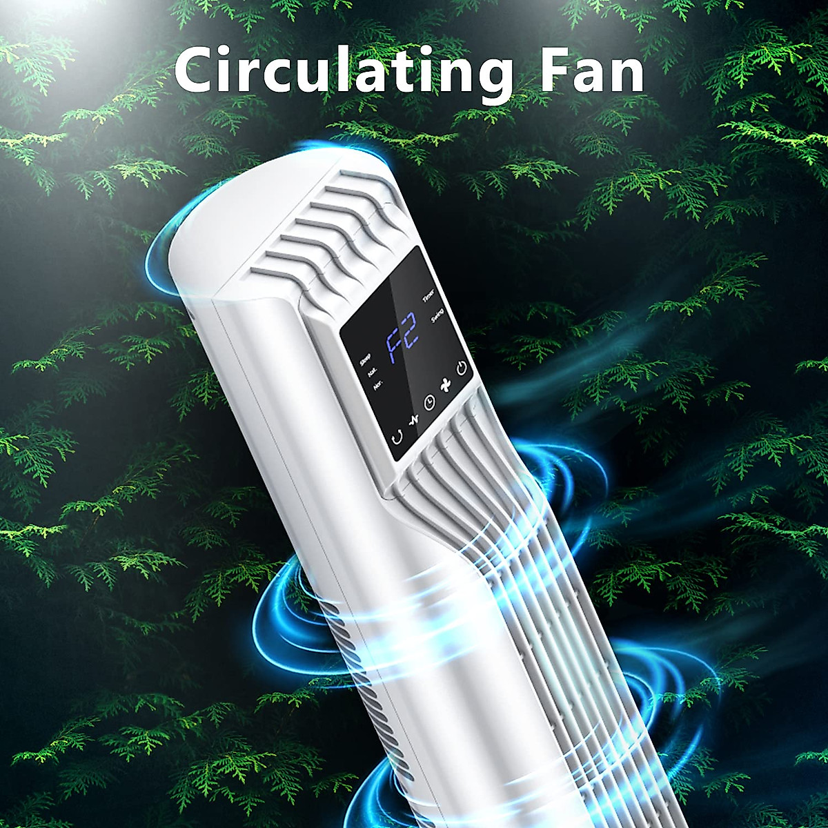 Tower Fan - 44’’ Oscillating Tower Fan with Remote Control, Quiet Bladeless Cooling Fan with 3 Modes, LED Display Stand Up Fan with 7.5h Timer, Indoor Standing Fan for Bedroom/Home Office Use