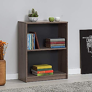 Niche Lux 28 in Home 2 Tier Open Shelf Wood Bookcase- Latte