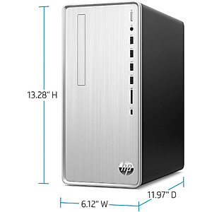 HP Newest Pavilion TP01 Desktop Computer, AMD Ryzen 7-5700G (Beats i9-10900), AMD Radeon, DVD Writer, Wireless, 9 USB Ports, HDMI, Bluetooth, Windows 11 Home(64GB RAM | 2 TB PCIe SSD)