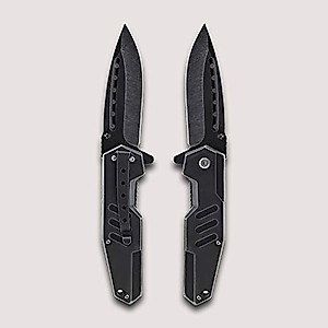 Lichamp Folding Pocket Knife Set for Men, 2-Pack Flip Knife Sharp Pocket Tactical Knife with Clip for Camping, Hunting, Hiking, Fishing, Indoor and Outdoor Activities